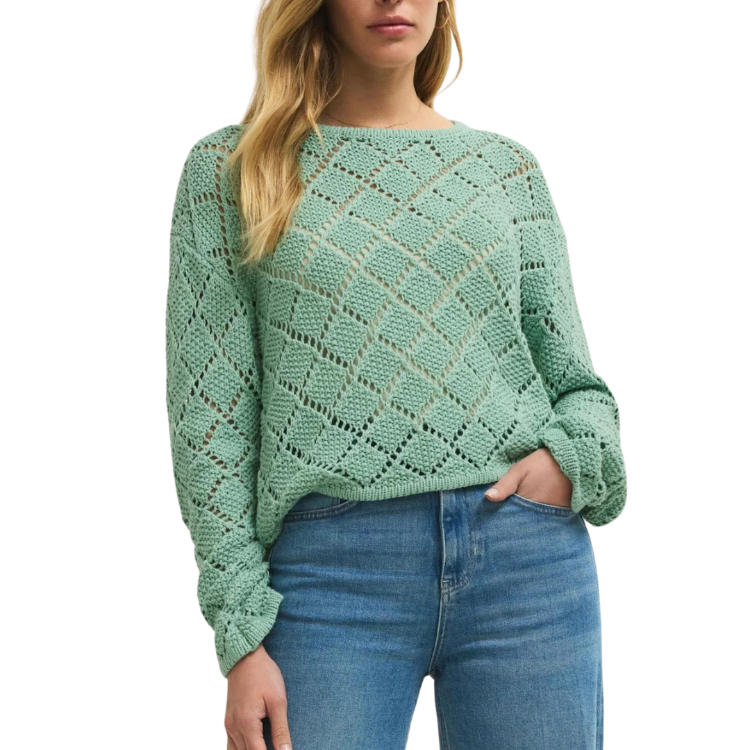 HULLEN CROCHET SWEATER CRYSTAL GREEN – Brand Bar